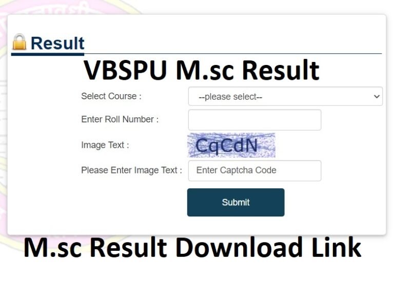 VBSPU Msc Result 2025 यहाँ देंखे All Semester Result Msc 1st 2nd downloadresult.in ...